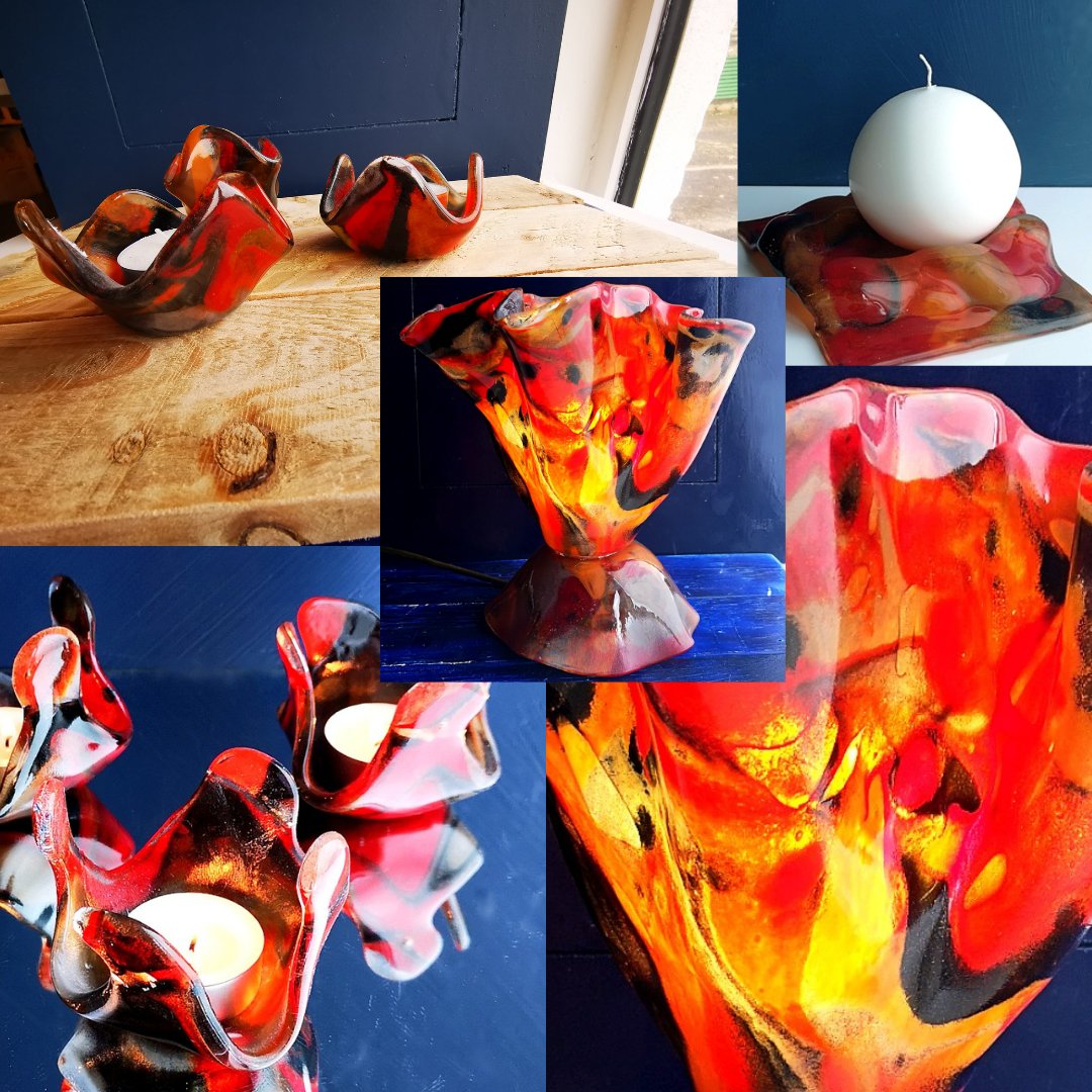 Chocolate Ruby Collection/handcrafted fused glass/made in Ireland ...